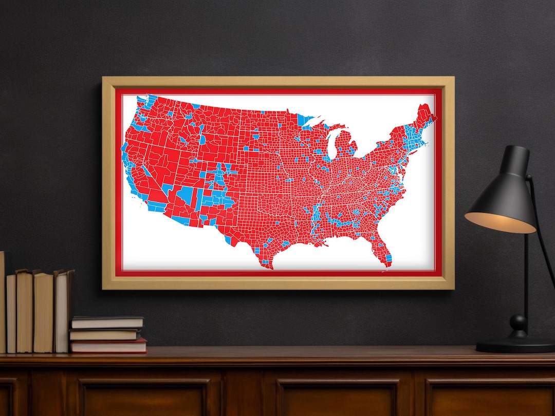 Trump MAGA 2024 Election Art Print | Republican Political Map Poster ...