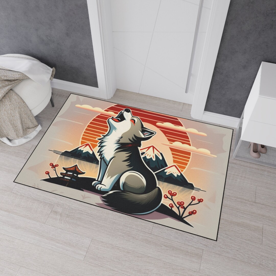 Howling Husukii Chibi Husky Area Rug - Etsy