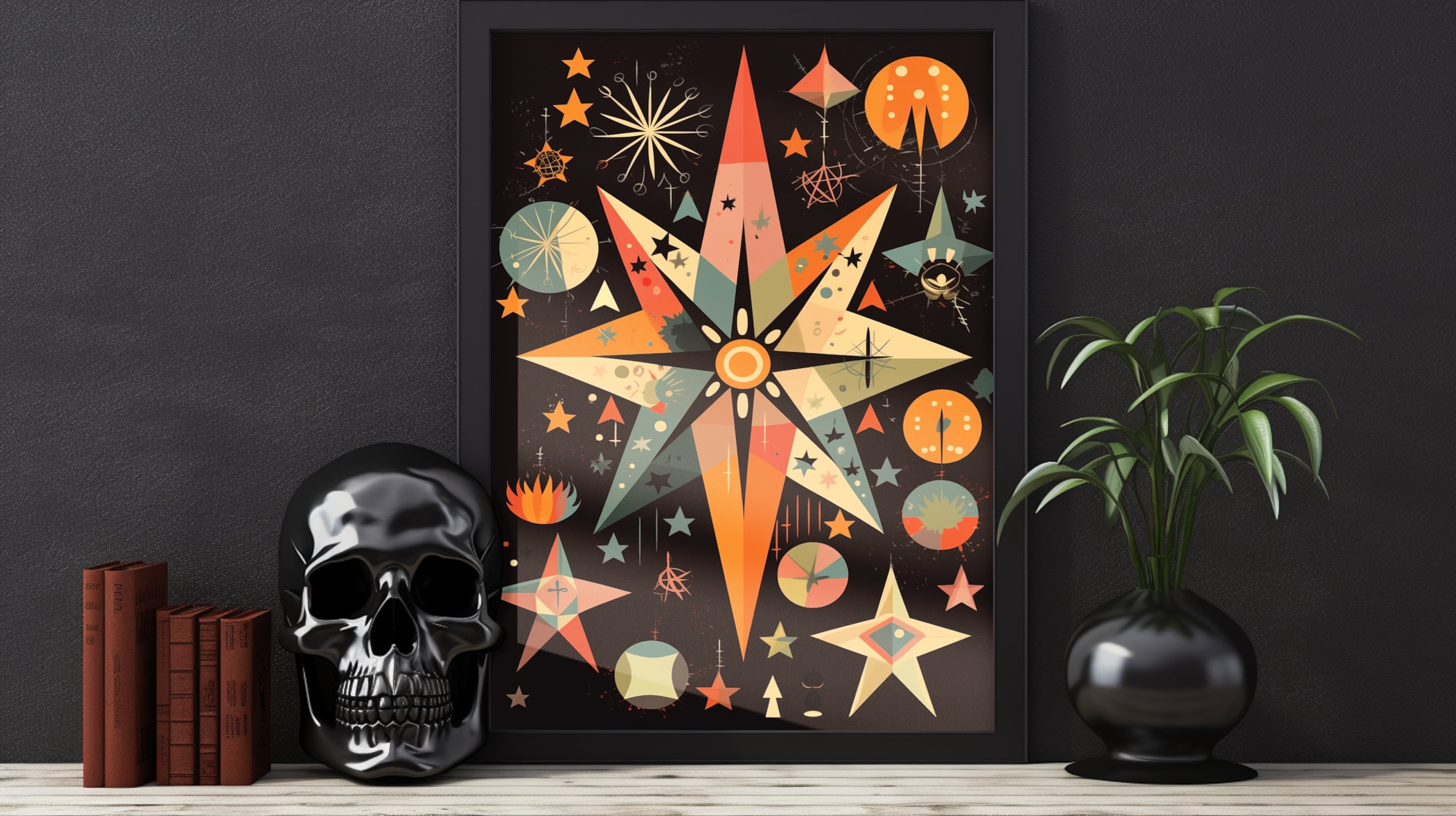 1950s Style Retro Atomic Wall Art - Etsy