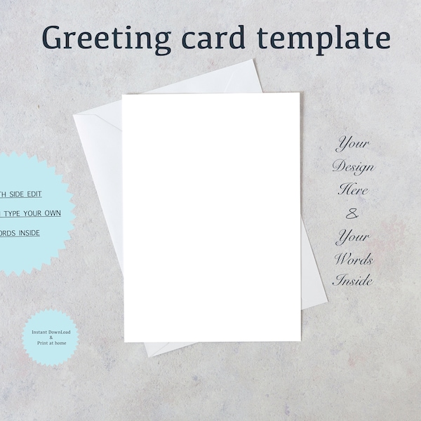 Printable Two Sides Birthday Card - Etsy