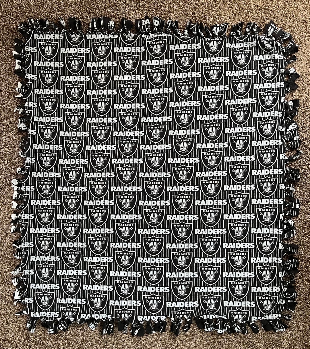 Las Vegas Raiders-customize Your Own-no Sew Tie Knot Blanket - Etsy