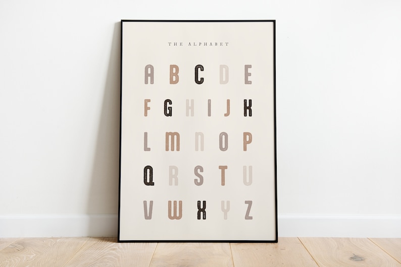 Neutral Alphabet Poster Digital Print , Neutral Alphabet Digital Print ...