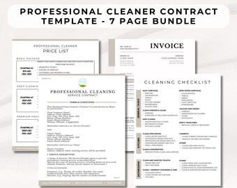 Professional Cleaning Service Pricing List Editable Pricing - Etsy