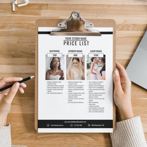 Makeup Artist Price List Template: Wedding Makeup Services, Bridal ...