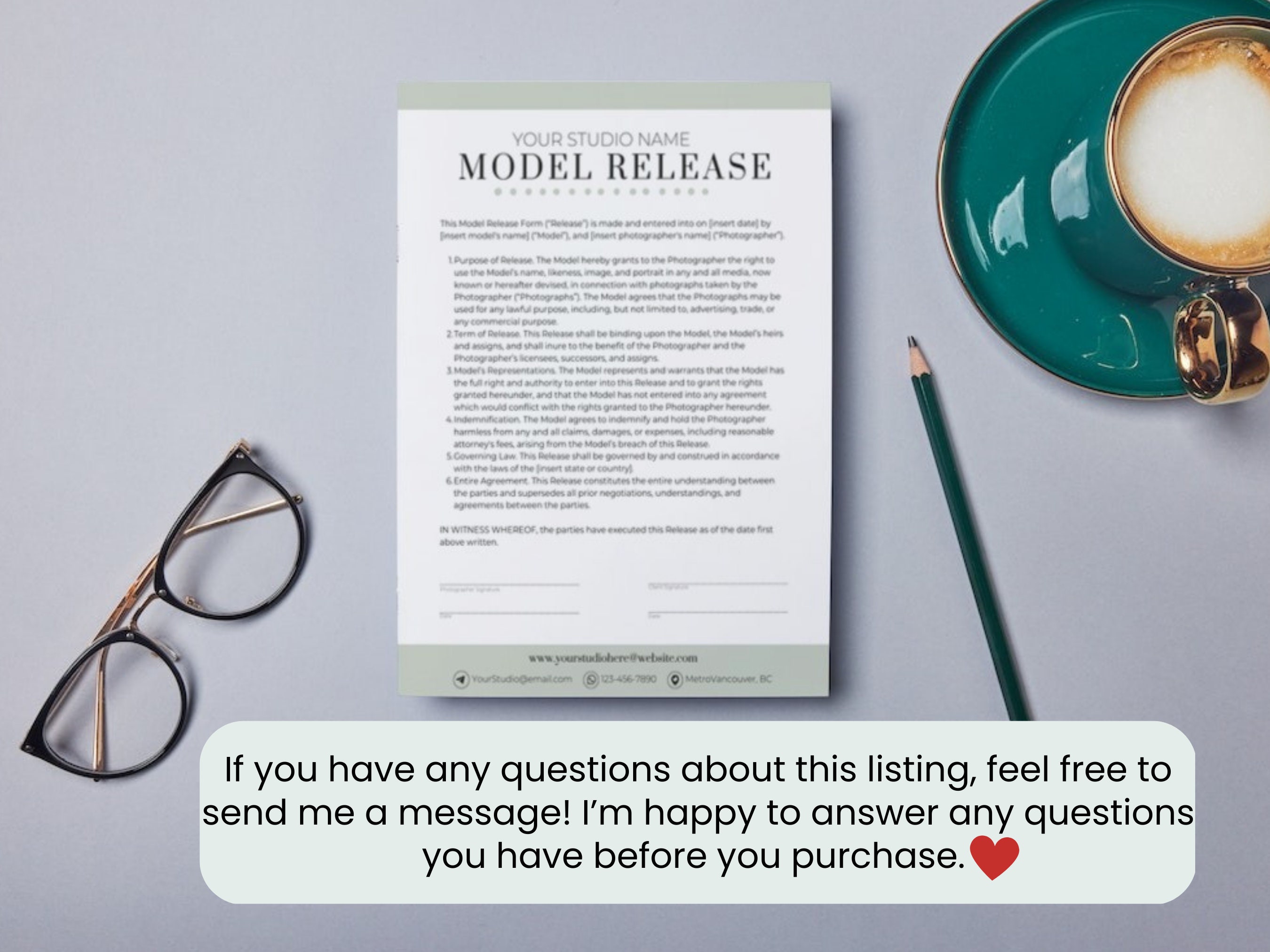 Photography Model Release Template, Release Waiver, Printable, Editable ...