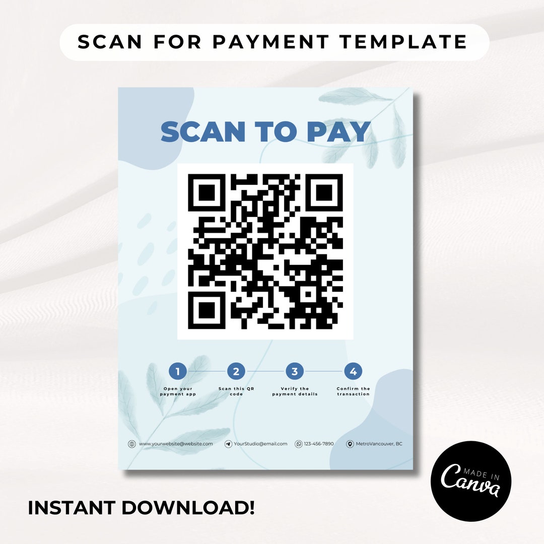 Custom QR Code Payment Sign Scan to Pay Venmo, Cashapp, Paypal Small ...