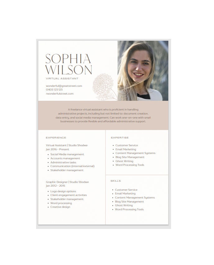 Modern, Professional Resume, CV. Make It Your Own Modifiable, Canva ...