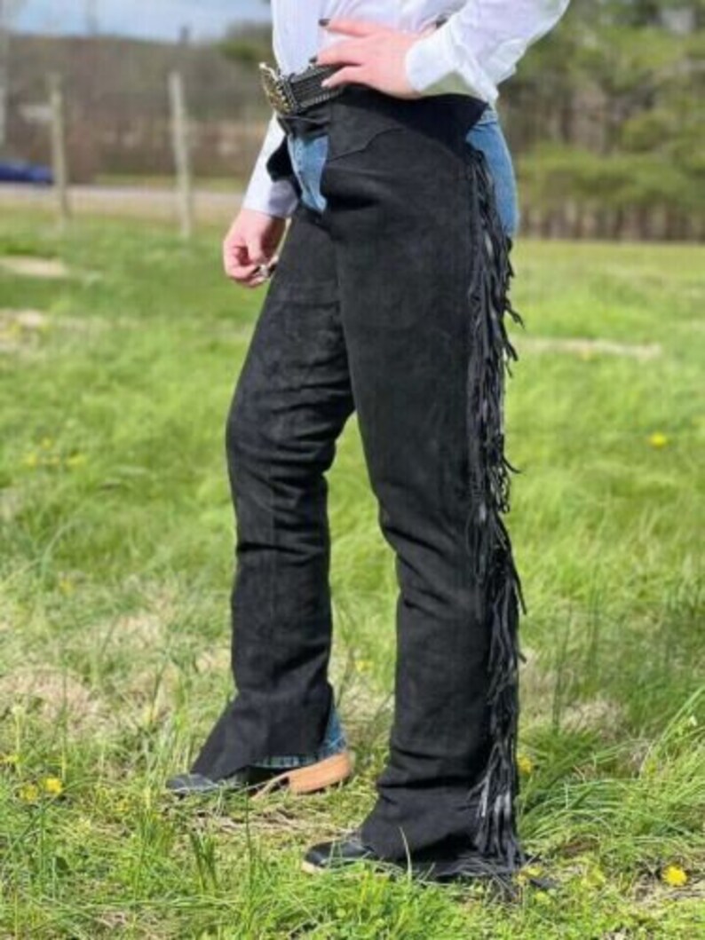 Hand Made native American Cowboy Suede Leather Pant Rodeo Chap Mountain ...