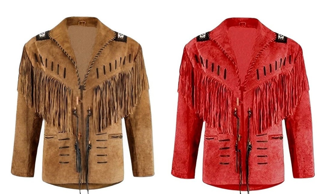 Handmade Men Western American Hunter Style Cowboy Brown Suede Leather ...