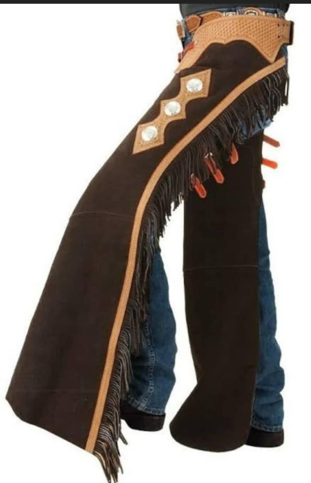 Hand Made native American Cowboy Buck Skin Suede Leather Pant Rodeo ...