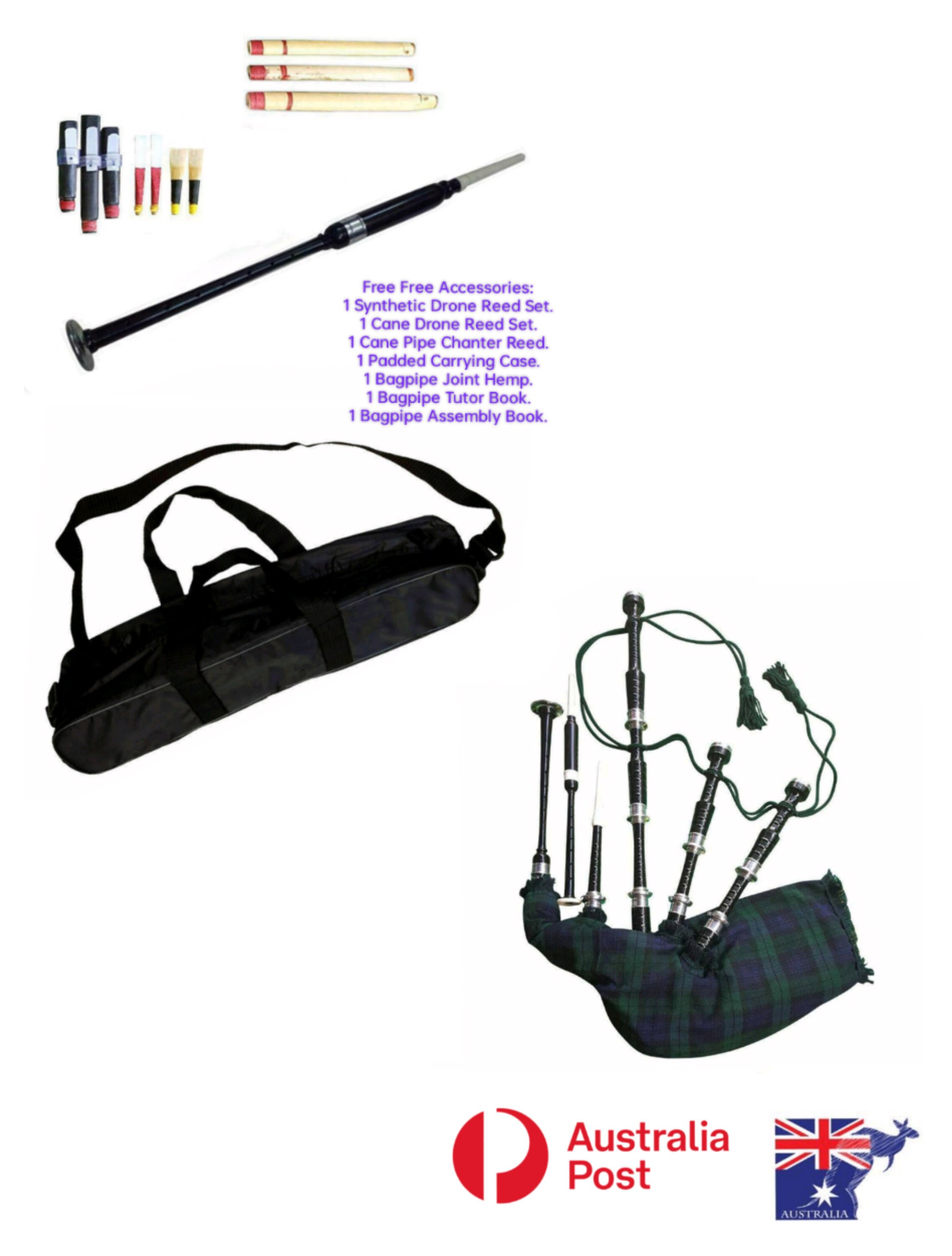 Scottish Highland Full Size Professional Black Bagpipe - Etsy