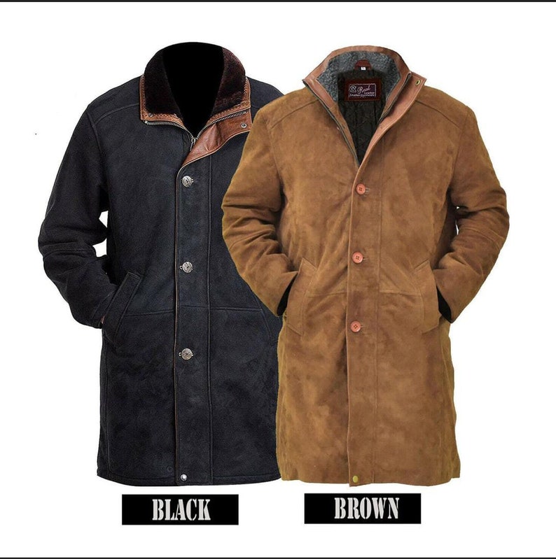 Men's Traditional Western American Cowboy Style Genuine Suede Leather ...