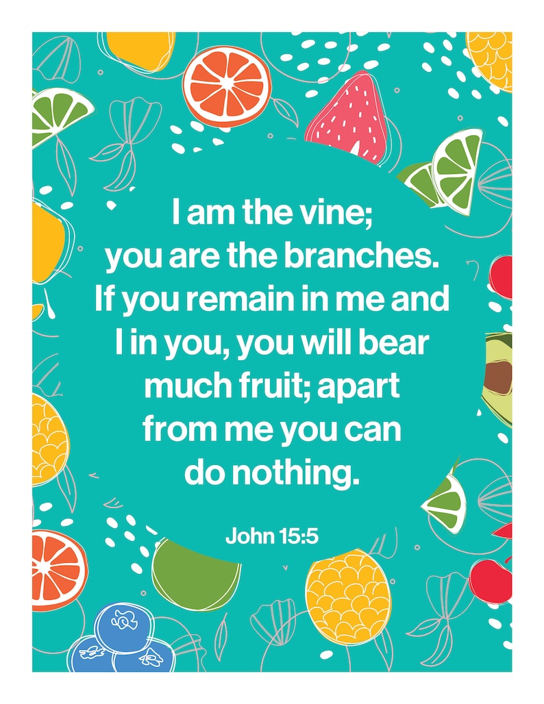 John 15:5 Verse Bible Memory Printable Pack With Crafts & Coloring ...