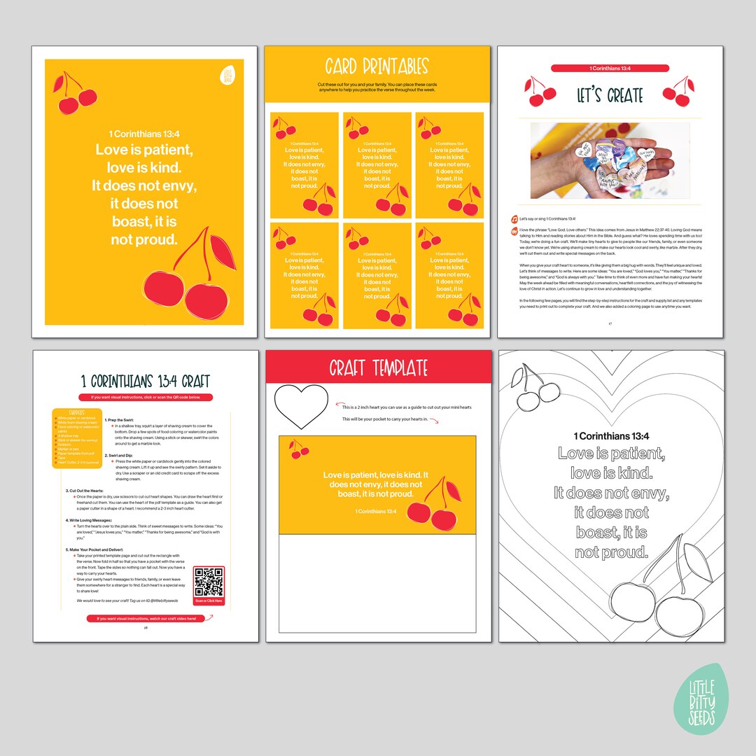 1 Corinthians 13:4 Memory Verse Activity Guide - DIY Craft With Video ...
