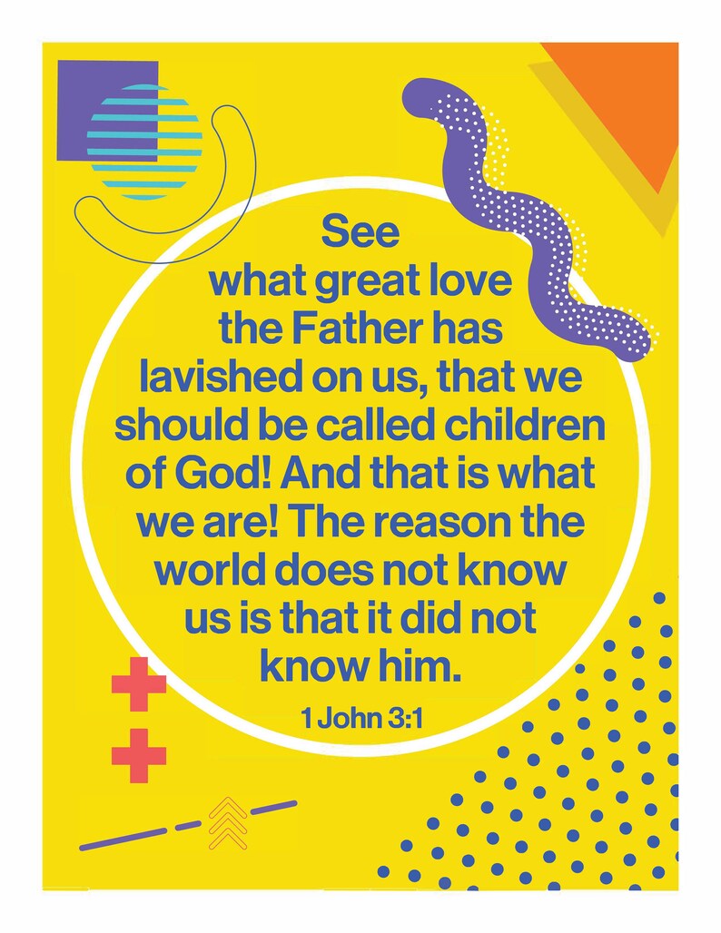 1 John 3:1 Bible Verse Digital Download Study Kit Memorization & Craft ...