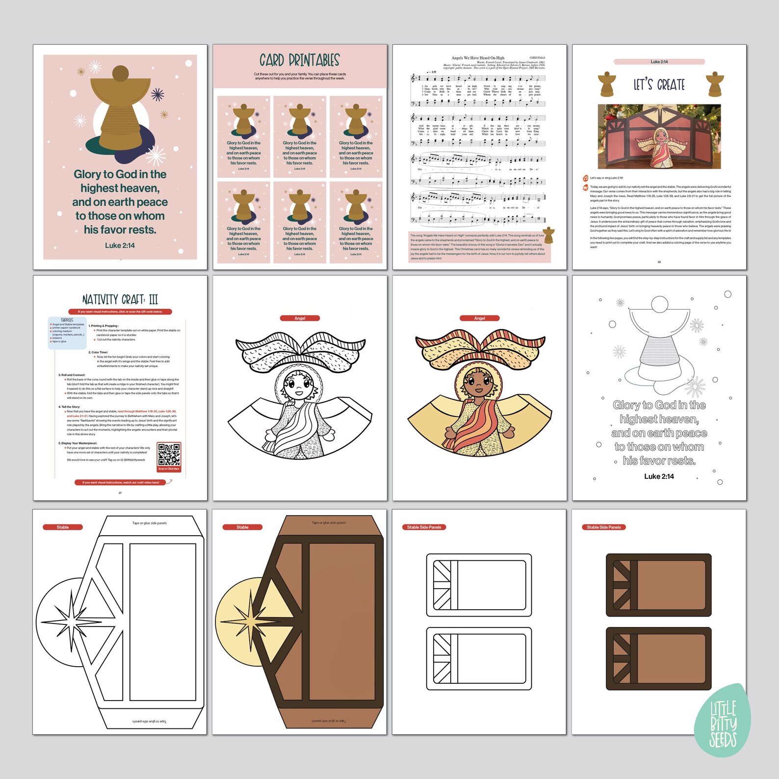 Birth of Jesus Nativity Activity Guide (48 Pages) | Christmas Bible ...