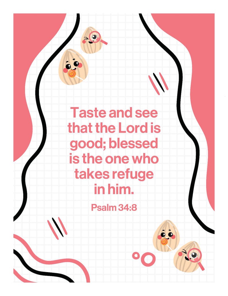 Psalm 34:8 | Bible Verse Activity Kit for Kids |taste and See Game - Etsy