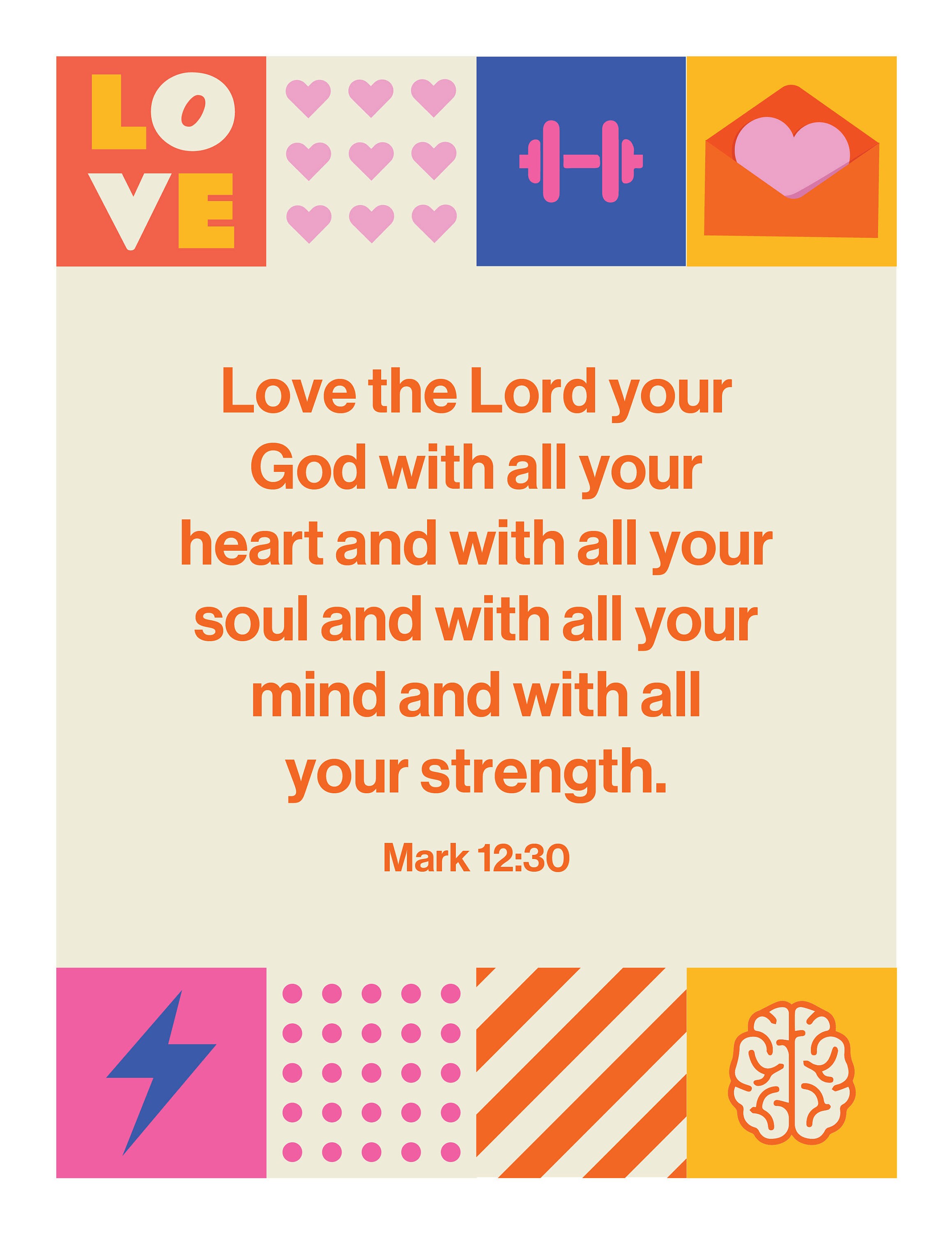 Mark 12:30 Bible Verse Activity Kit - Interactive Craft & Printable ...