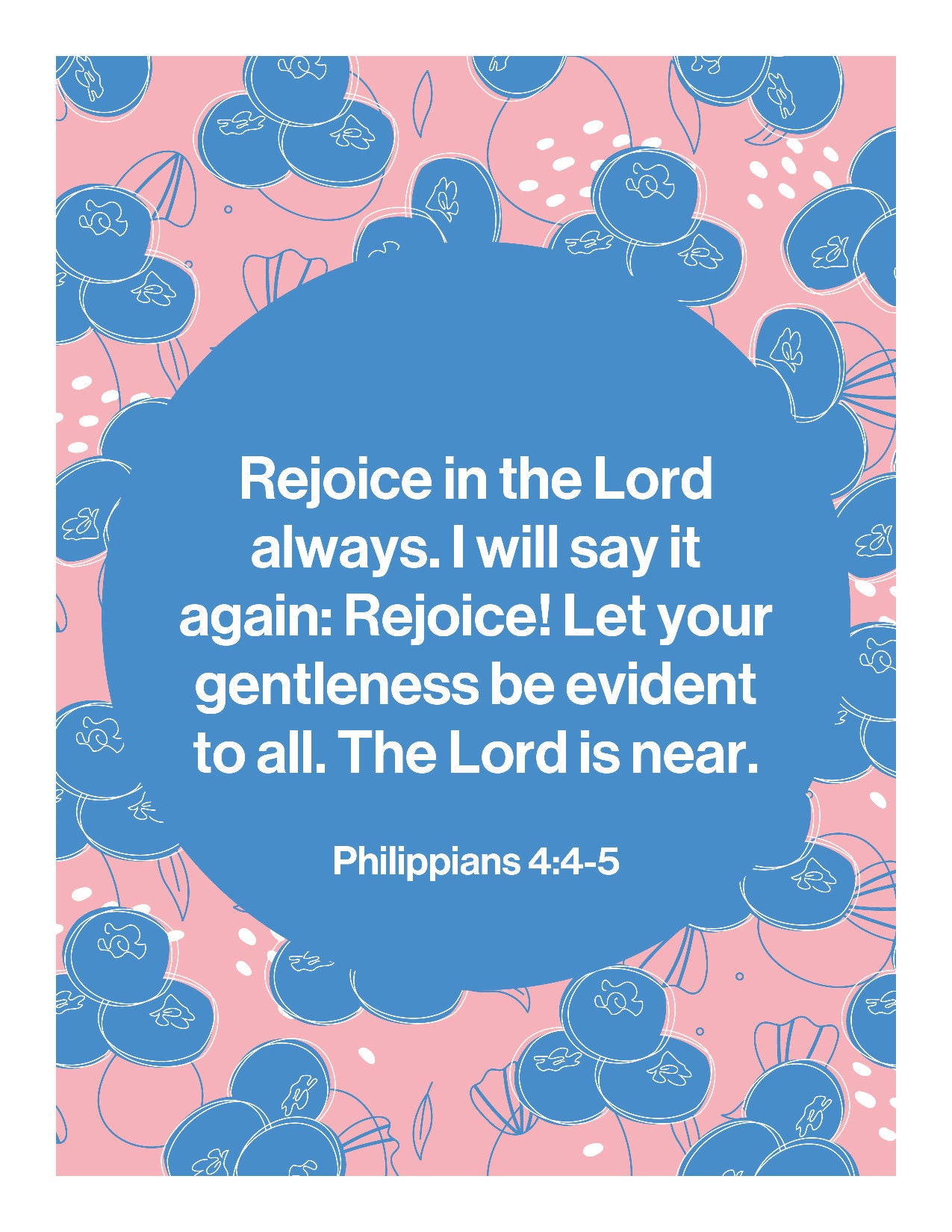 Philippians 4:4-5 Bible Memory Printable Pack With Berry Gentle Pie ...