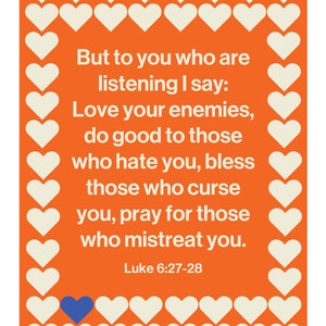 Luke 6:27-28 Bible Verse Activity Guide - Mosaic Watercolor Heart Craft ...