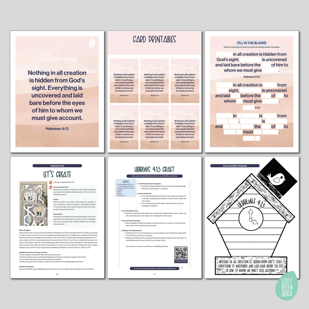 Hebrews 4:13 Bible Verse Activity Set - Printable Craft & Coloring ...