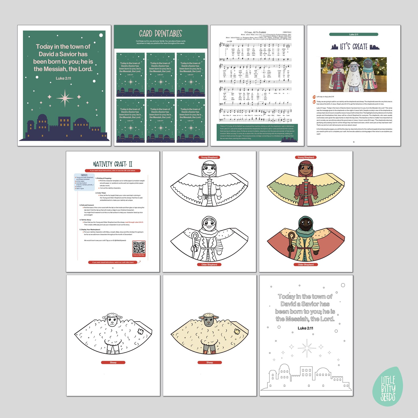 Birth of Jesus Nativity Activity Guide 48 Pages Christmas Bible Verses ...