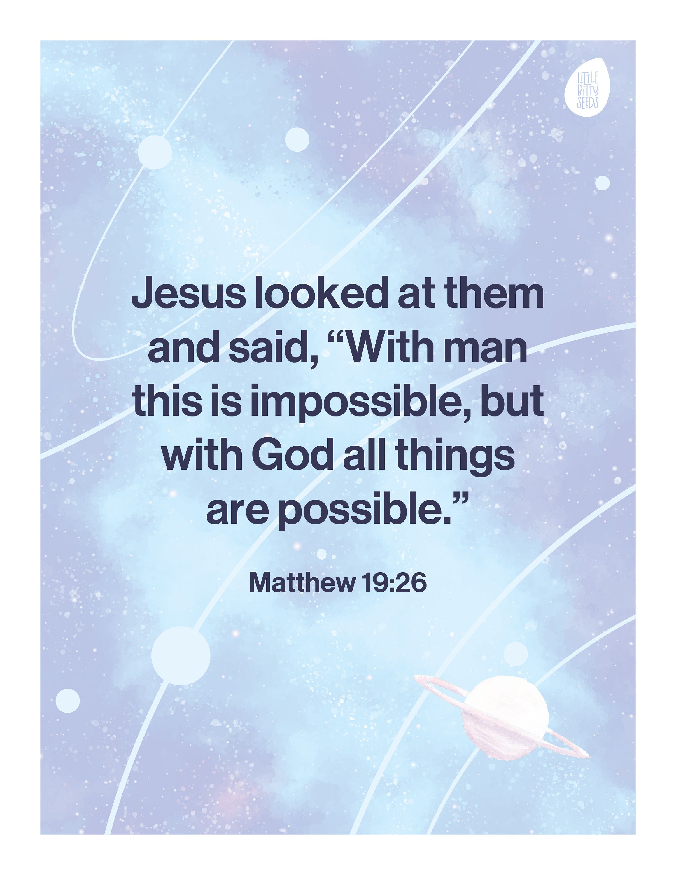 Matthew 19:26 Bible Verse Activity Kit - Solar System Necklace Craft ...