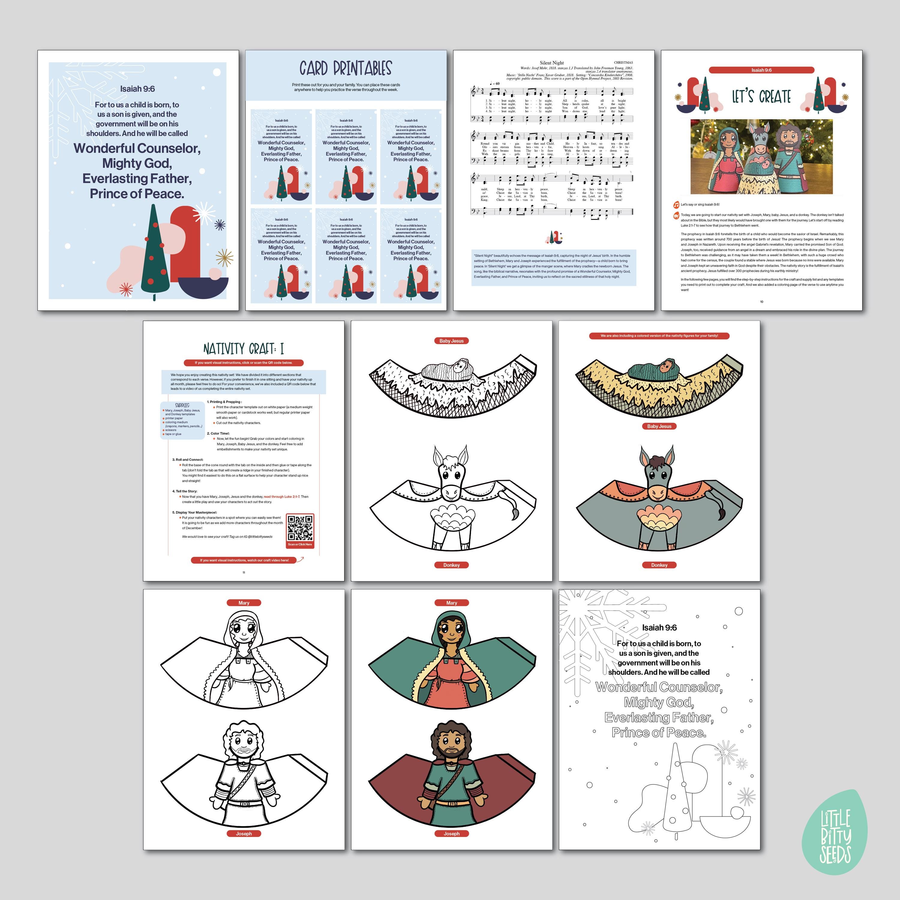 Birth of Jesus Nativity Activity Guide (48 Pages) | Christmas Bible ...