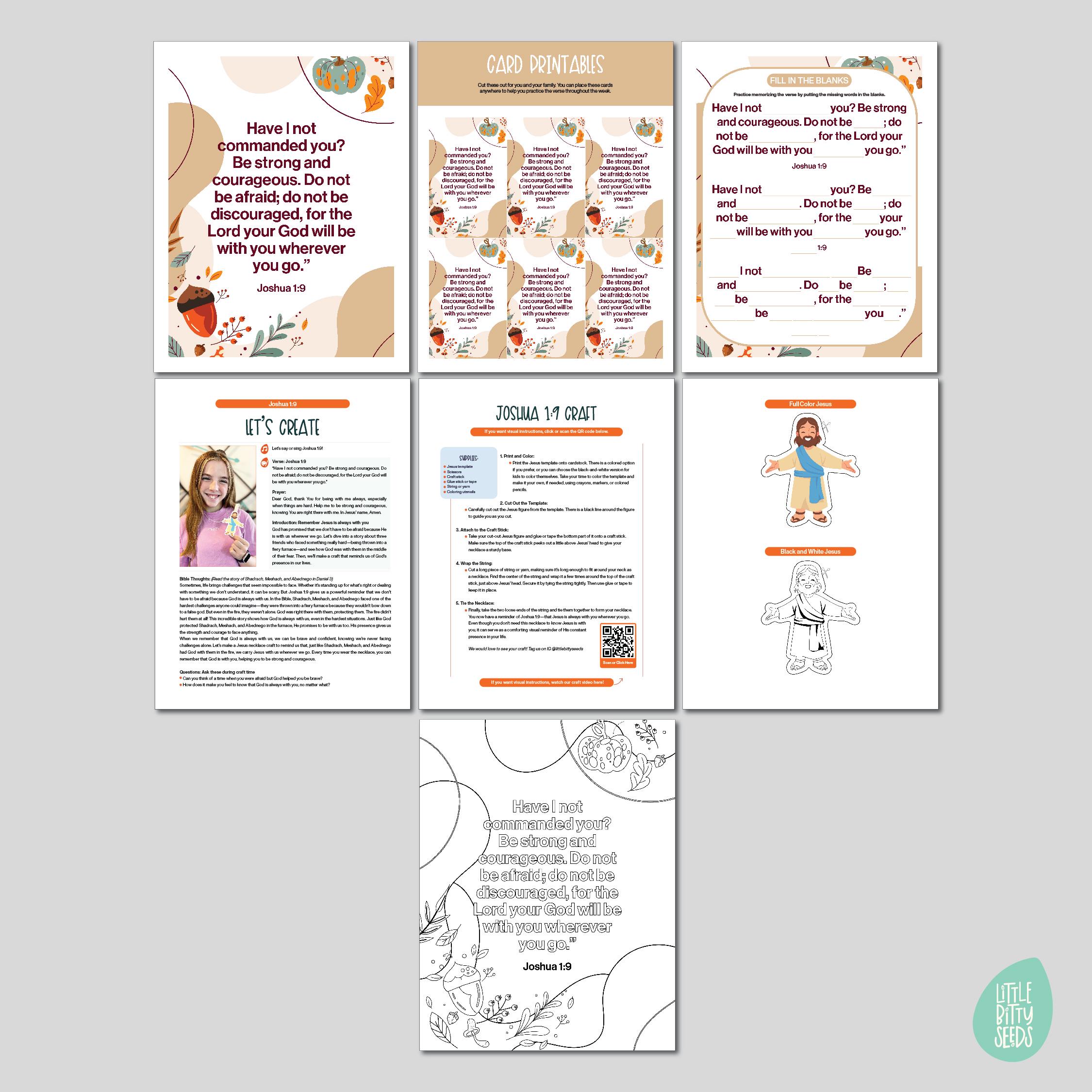 Joshua 1:9 | Bible Verse Activity Kit for Kids | Fight Fear With Jesus ...