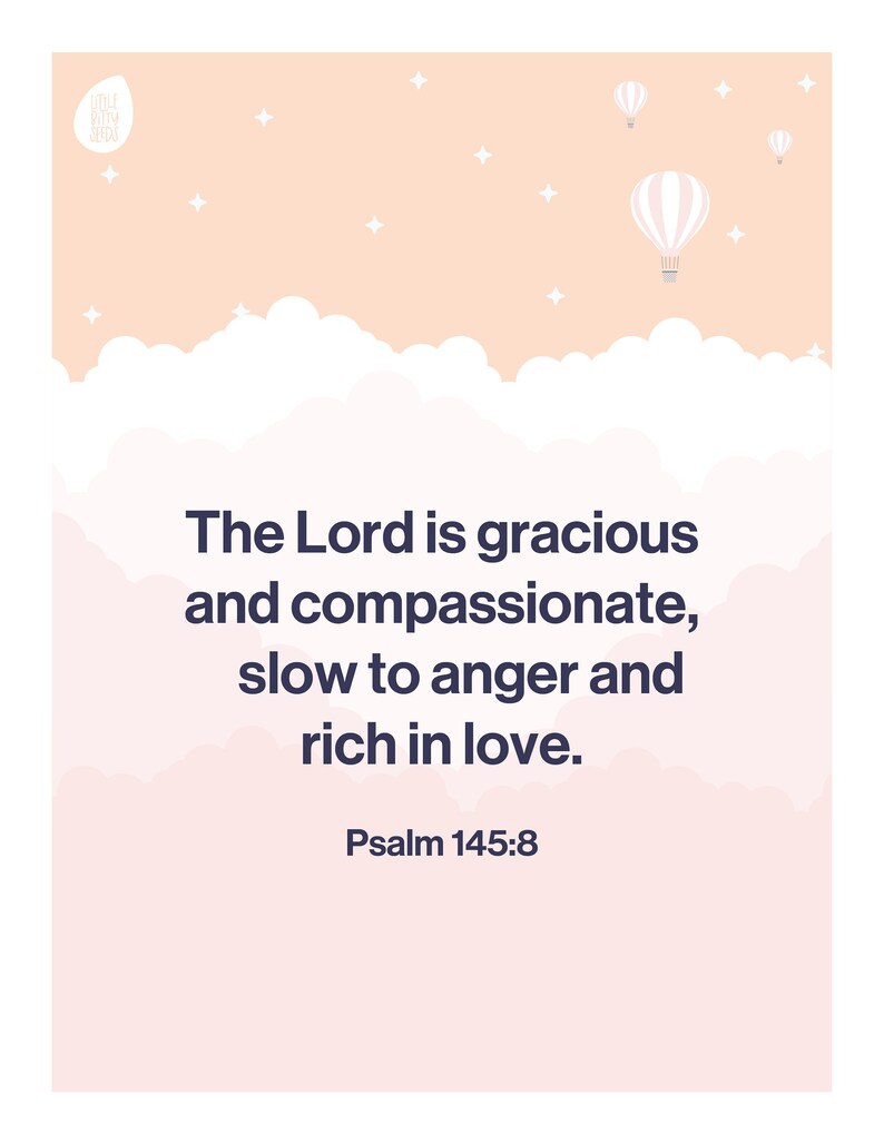 Psalm 145:8 Activity Guide - Printable Bible Verse Set With Hot Air ...