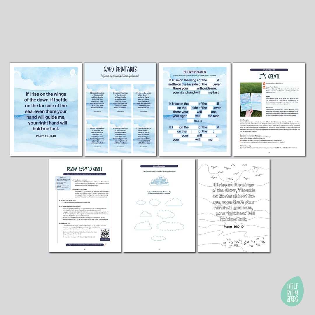 Psalm 139:9-10 Activity Guide - Watercolor Sea & Sky Craft, Printable ...