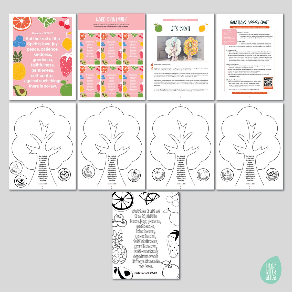 Galatians 5:22-23 Memory Verse Activity Guide, Digital Download ...
