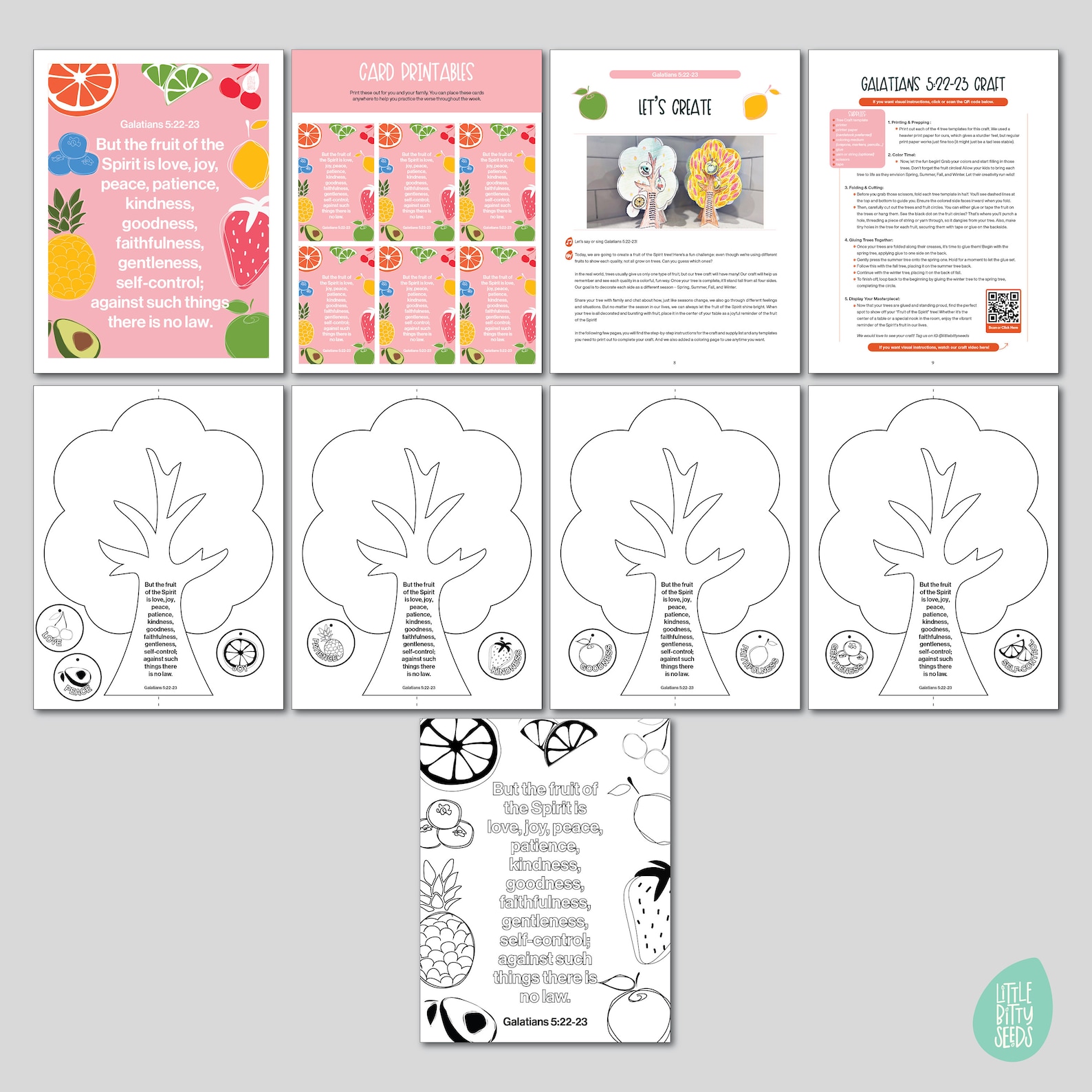 Galatians 5:22-23 Memory Verse Activity Guide, Digital Download ...