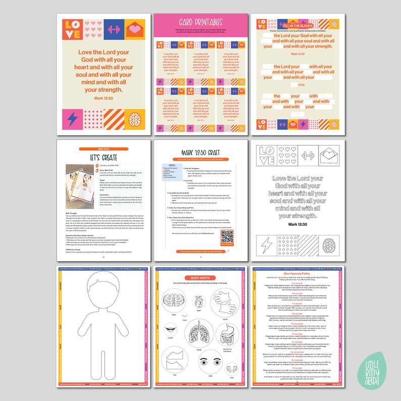 Mark 12:30 Bible Verse Activity Kit - Interactive Craft & Printable ...