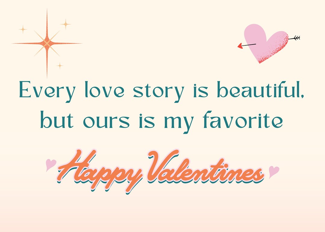 Printable Valentine's Day Card / My Favorite Love Story Valentine's ...