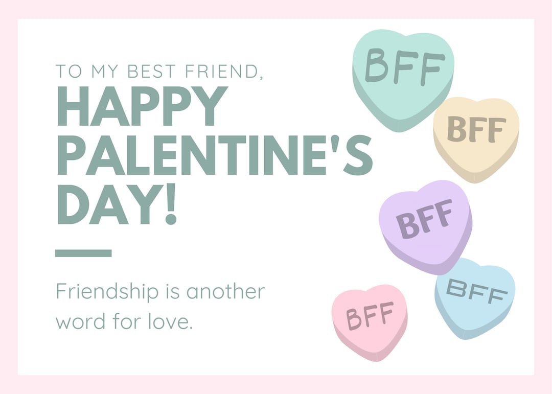 Printable Valentine's Day Card / to My Best Friend Valentine's Card ...