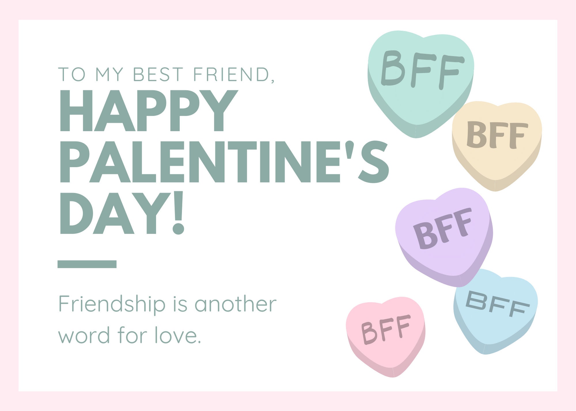 Printable Valentine's Day Card / to My Best Friend Valentine's Card ...