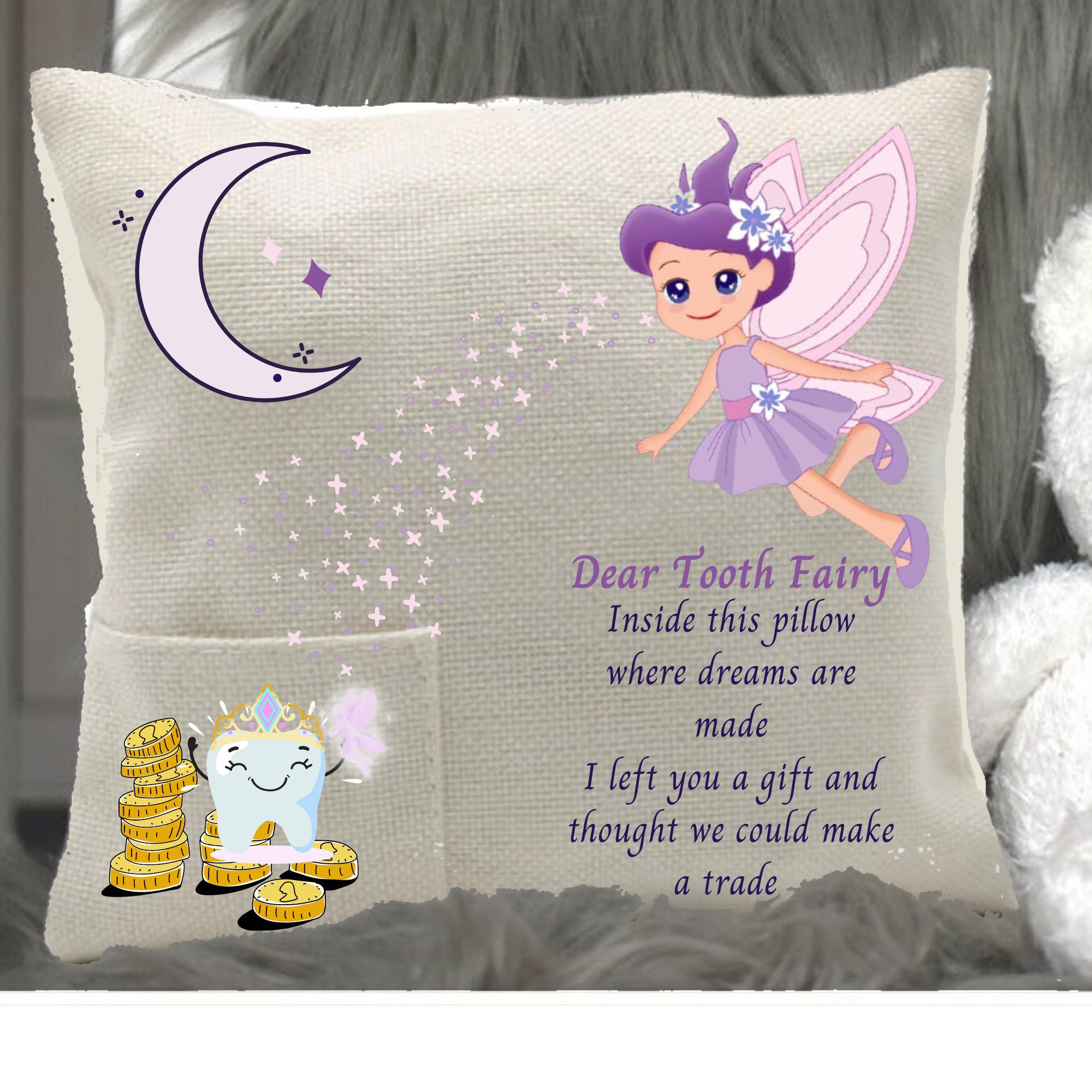Tooth Fairy TOOTH FAIRY Pillow Design Kids Toothfairy Moon Template ...