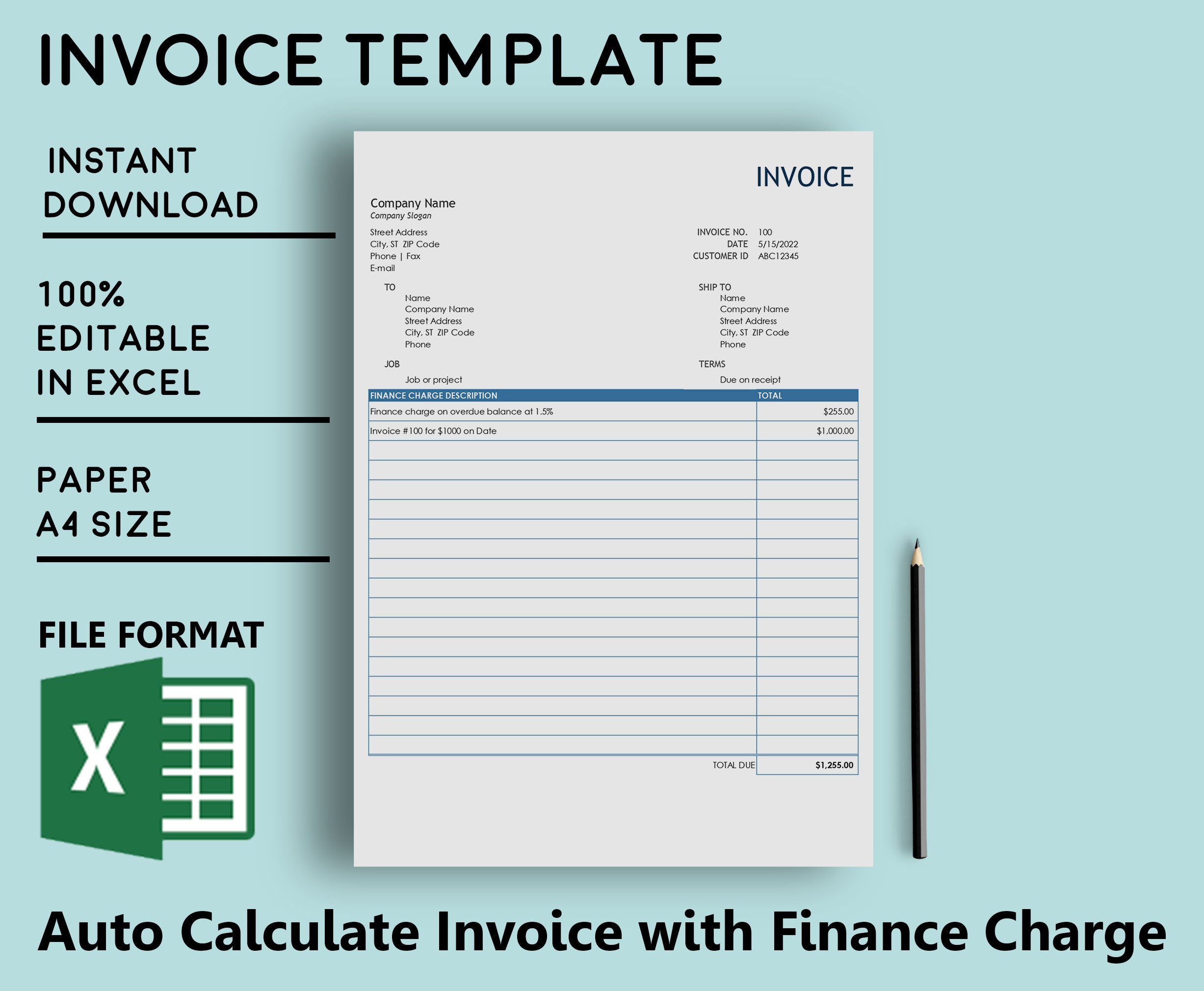 Invoice, Invoice Template, Invoice Template for Small Business, Invoice ...