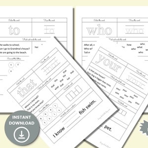 50 Printable Sight Words | Kindergarten Worksheets | Practice Spelling ...
