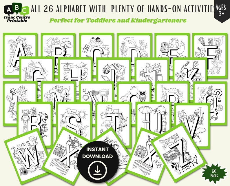 Tracing Upper & Lower Case Letters Preschool Alphabet Worksheet Learn ...