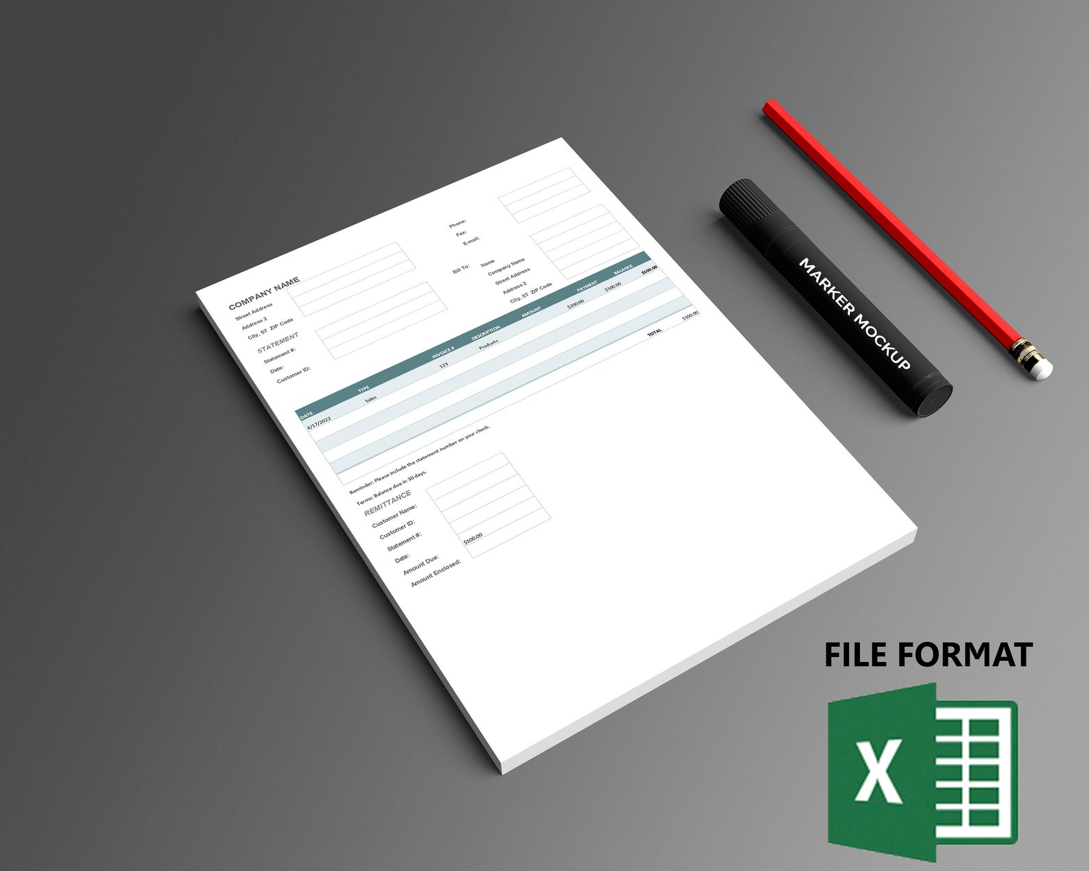 Invoice Template, Invoice Template for Small Business, Excel Business ...