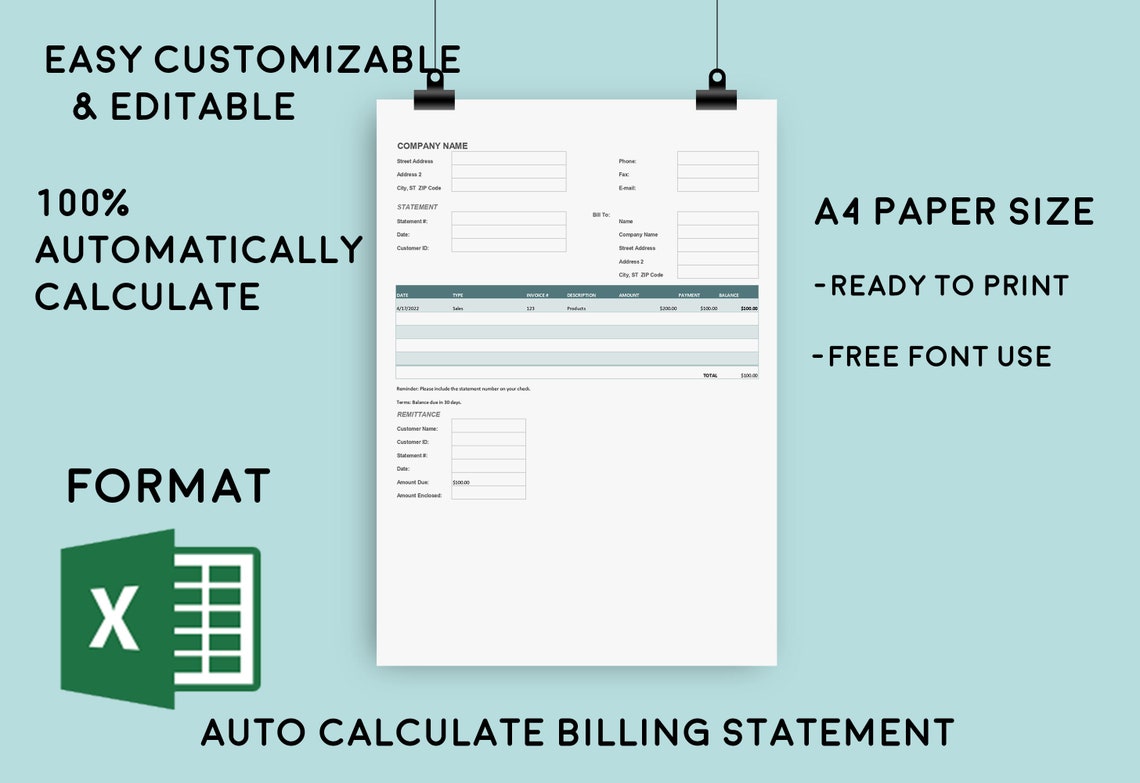 Invoice Template, Invoice Template for Small Business, Excel Business ...