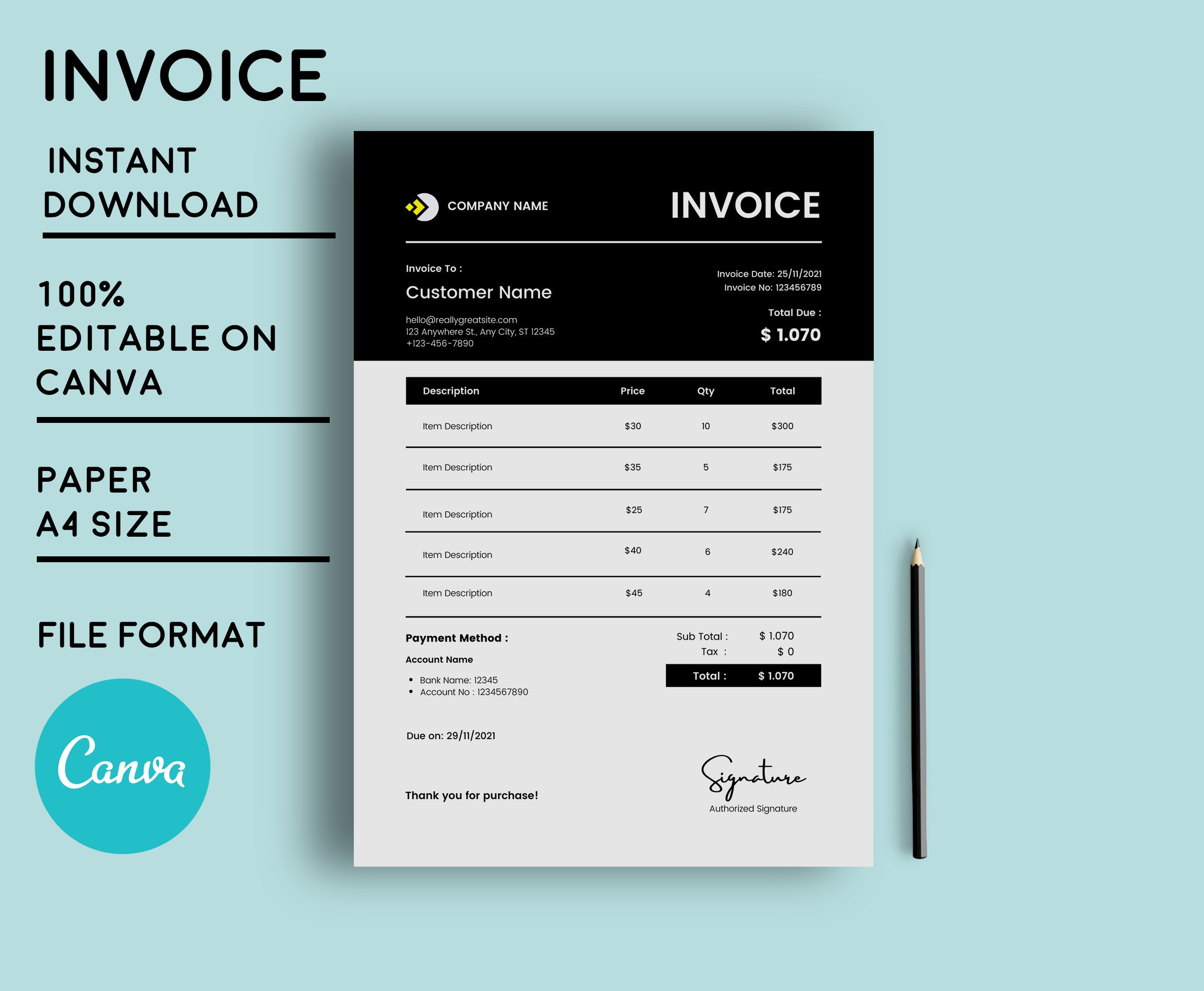 Invoice, Invoice Template, Invoice Form, Invoice Template Download ...