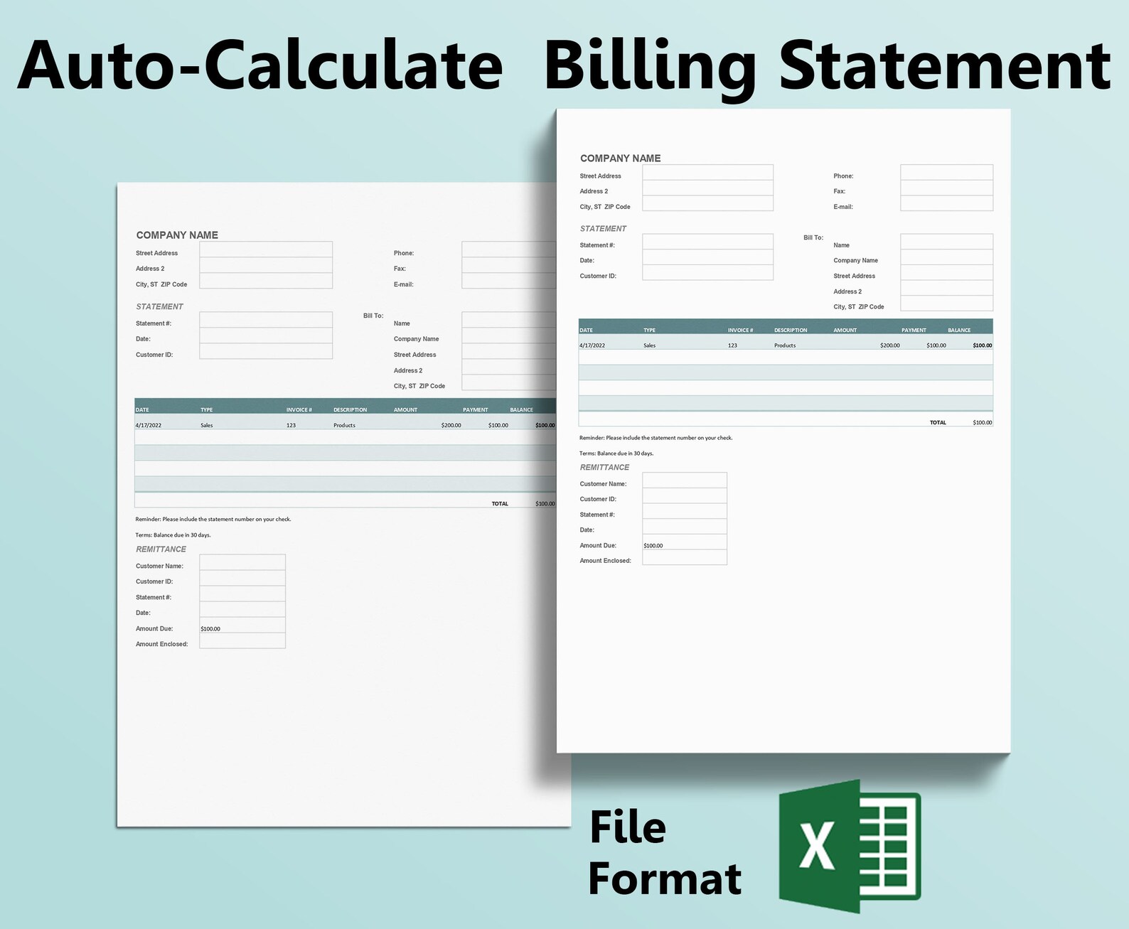 Invoice Template, Invoice Template for Small Business, Excel Business ...