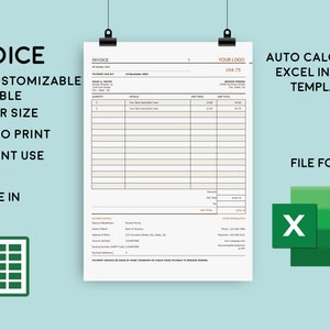 Invoice Template, Invoice Template Excel, Automatic Calculation Invoice ...