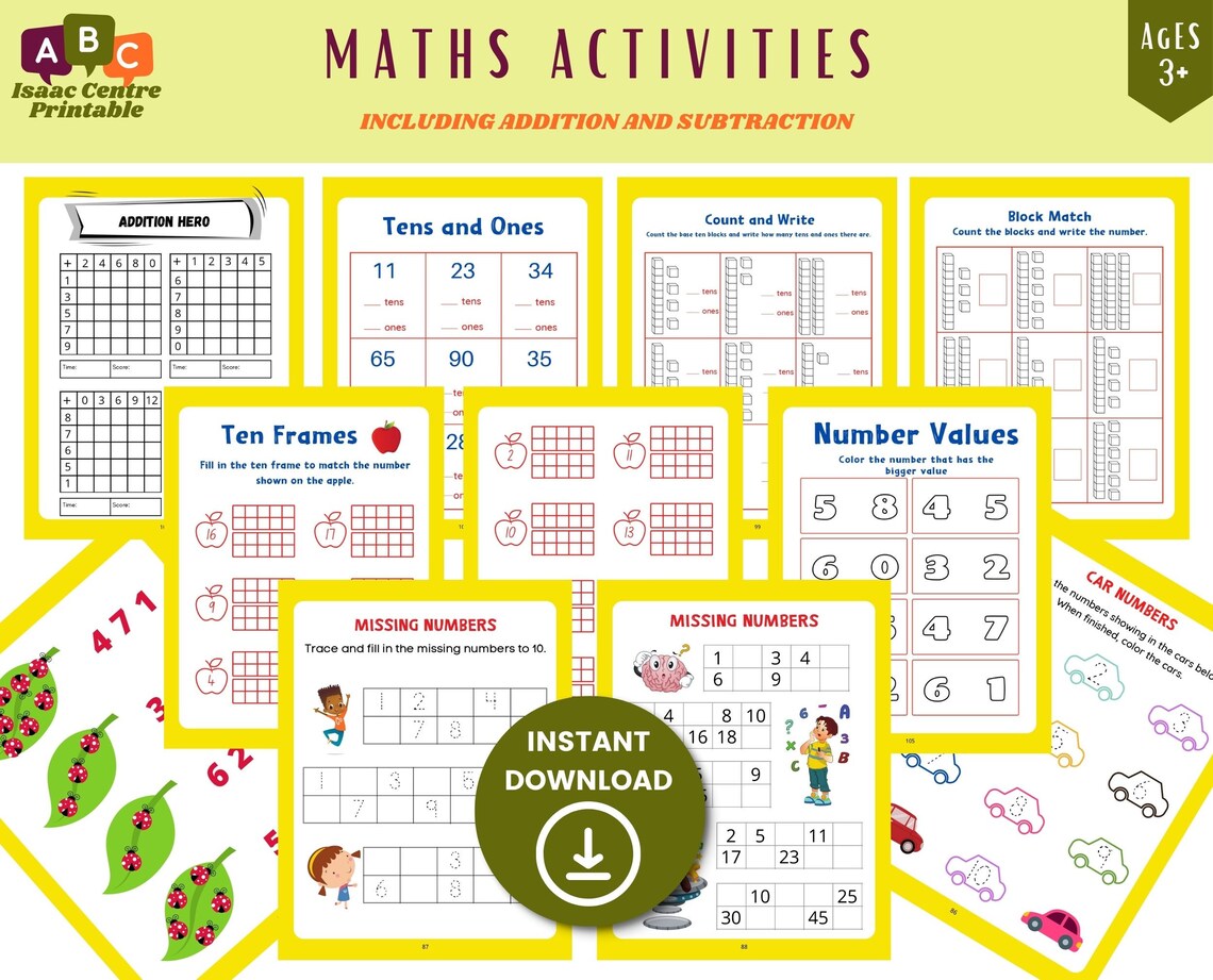 Number Tracing Preschool Printable Counting 1-10 Toddler Math Worksheet ...
