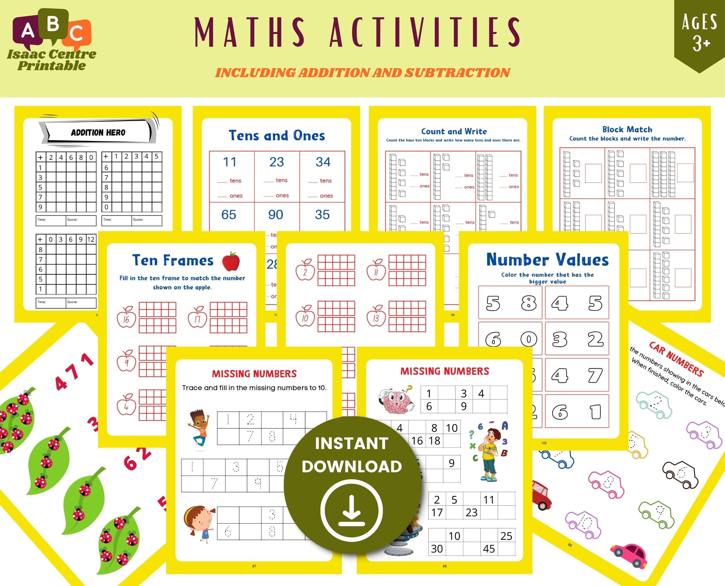 Number Tracing Preschool Printable Counting 1-10 Toddler Math Worksheet ...