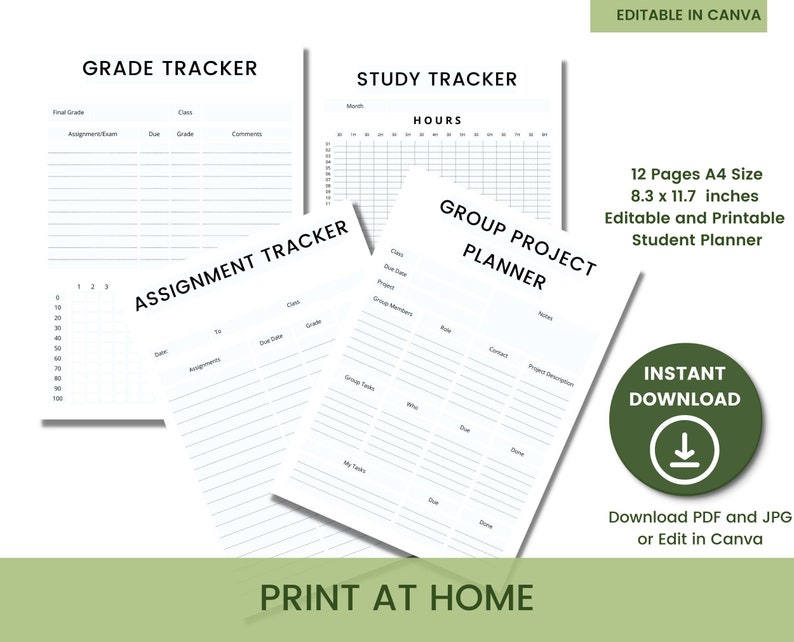 Student Planner, Canva College Student Planner, Student Planner ...