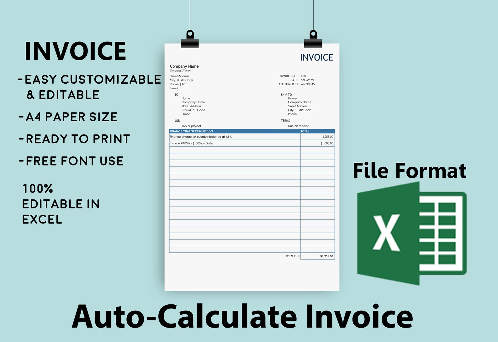 Invoice, Invoice Template, Invoice Template for Small Business, Invoice ...